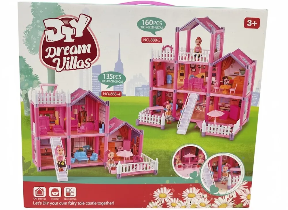 Little Girl Toy Princess Castle Villa Toy DIY Villa 118PCS Castle Doll ...
