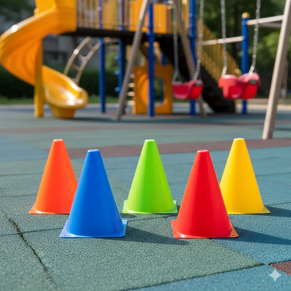 7" Inches 5 pcs Plastic Cone Games Athletic Training Cones Better ...