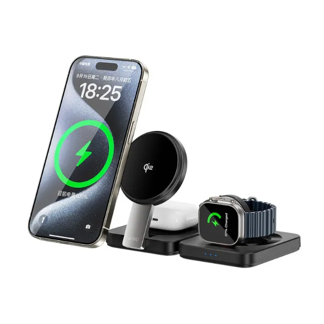 Wiwu WI-W028 3 In 1 Folding Wireless Charger | Zulacart